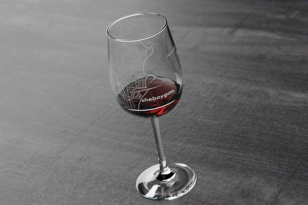 Custom City Map Stemmed Wine Glass | Any City / Town Personalized ...