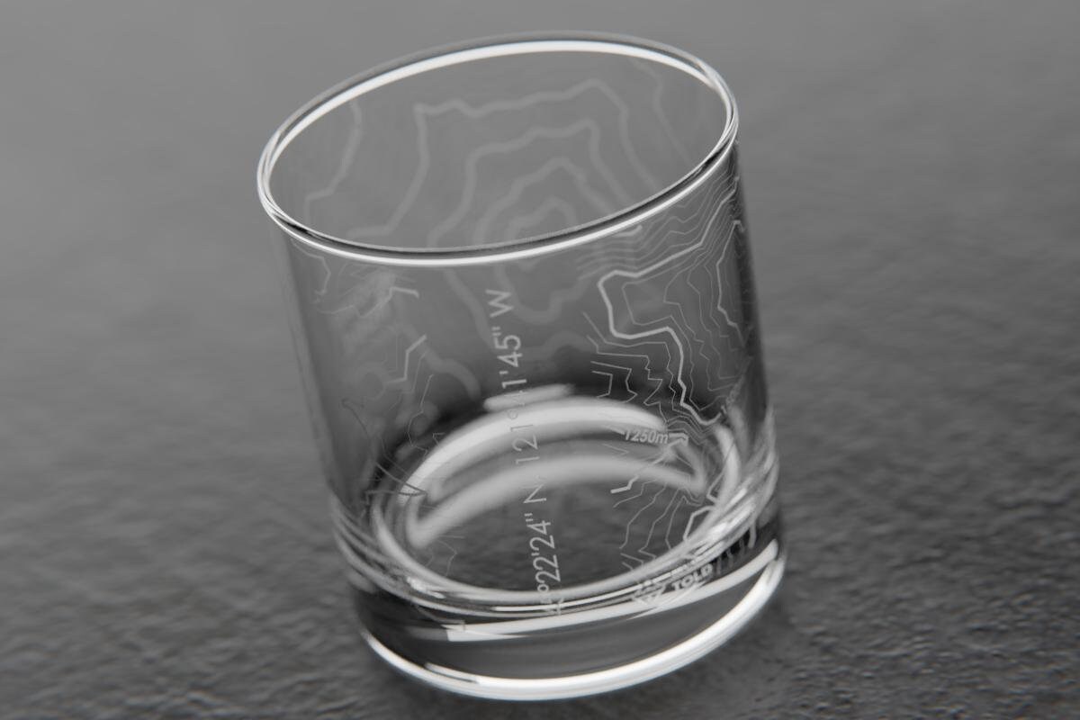 Mt Hood Topographic Map Glass - Etsy