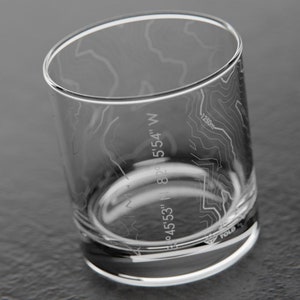 Mt Mitchell Topographic Map Glass - Etsy