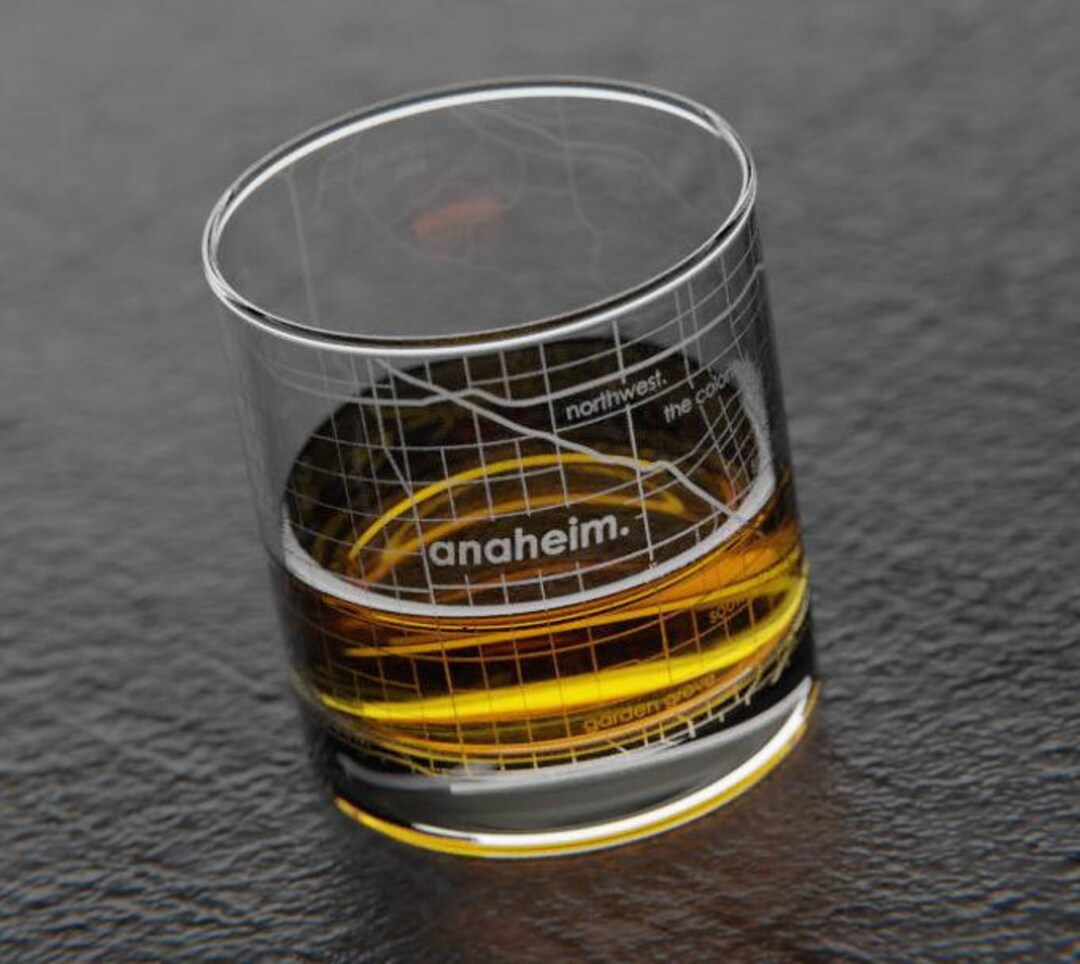 Anaheim City Map Rocks Glass | Engraved Whiskey Glass (11oz) | Etched ...