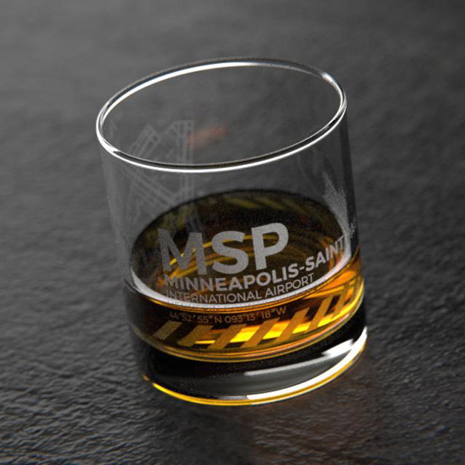Minneapolis/st. Paul MSP Airport Rocks Glass - Etsy