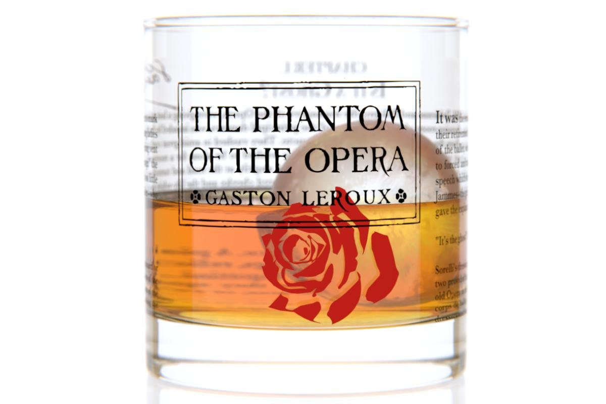 Phantom of the Opera Literature Rocks Glass | Bourbon Whiskey Glass ...