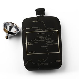 Colorado state Flask - Matte Black - Etsy