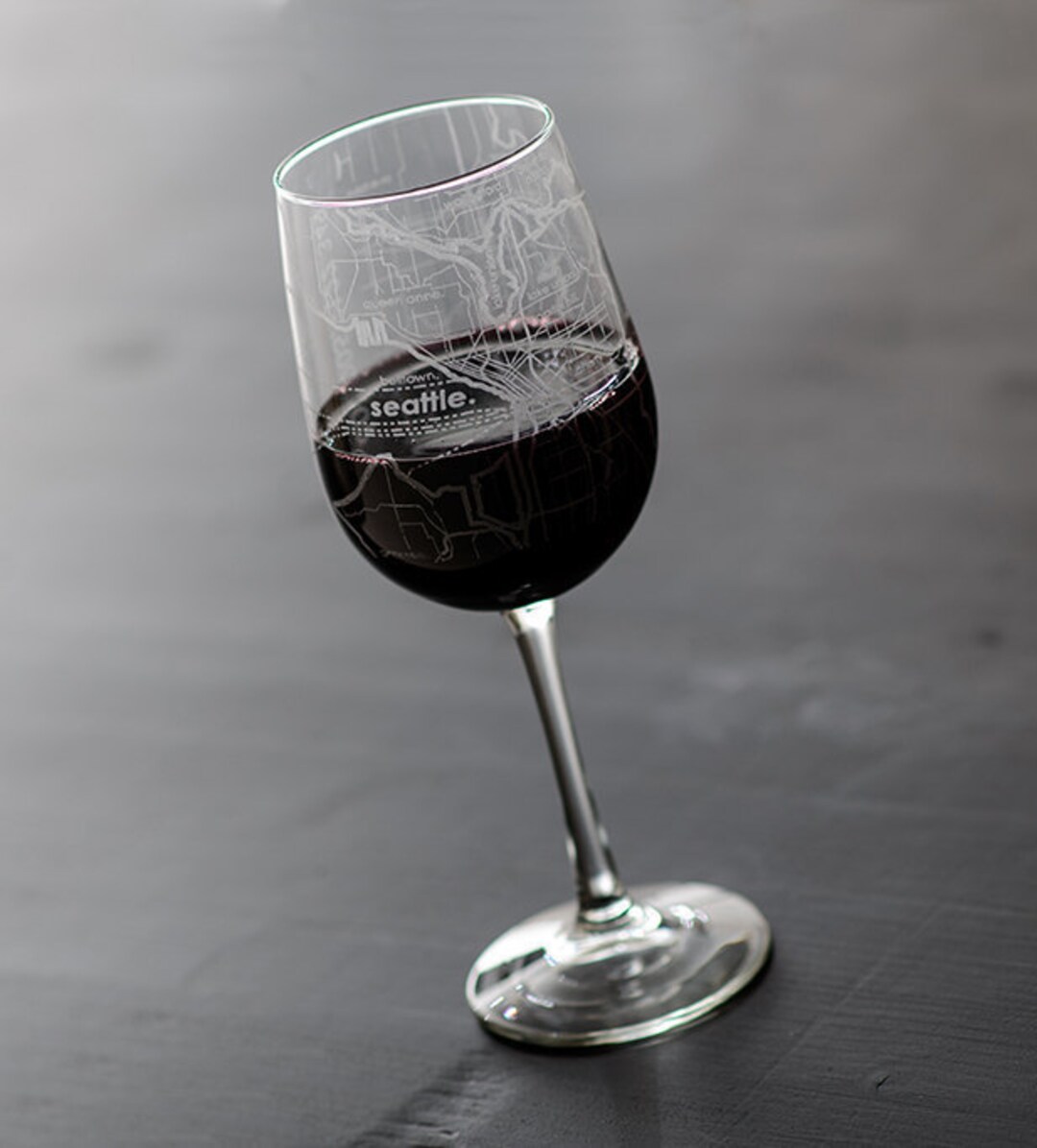 Seattle Map Stemmed Wine Glass | Engraved Wine Glasses (16oz) | Etched ...
