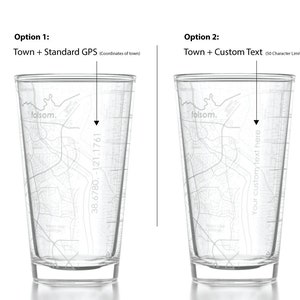 Custom City Map Pint Glass | Any City /town Personalized | Custom ...