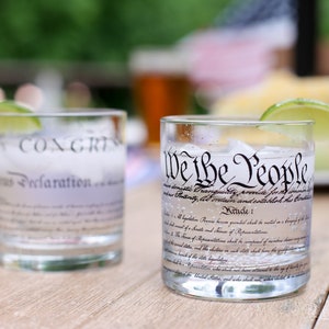 Constitution + Declaration of Independence Rocks Glass Pair | Whiskey ...