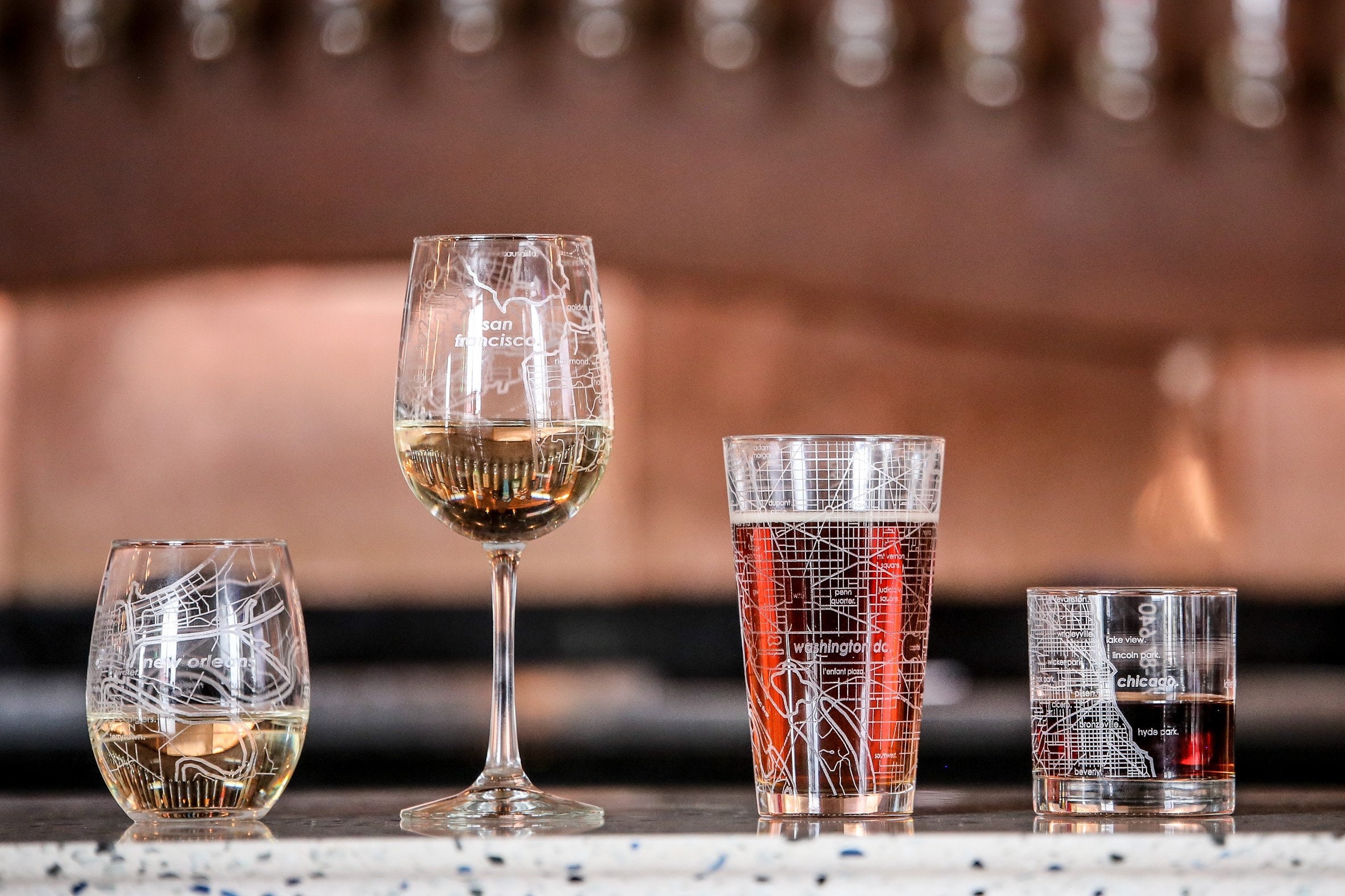 Manhattan KS Map Stemless Wine Glass Engraved Wine Glass - Etsy