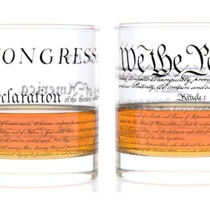 Constitution + Declaration of Independence Rocks Glass Pair | Whiskey ...