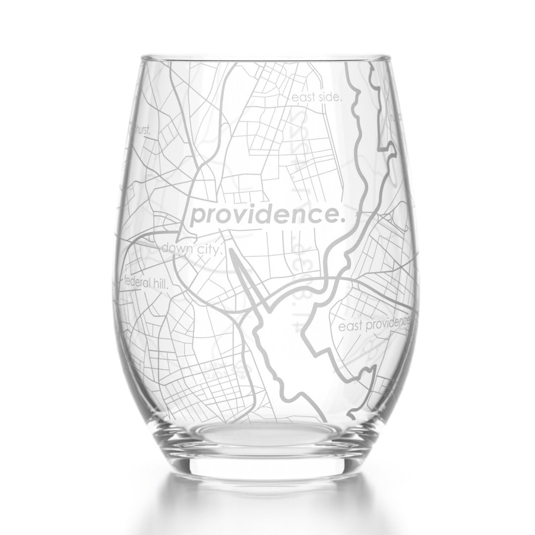 Custom City Map Stemless Wine Glass | Any City / Town Personalized ...