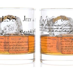 Constitution + Declaration of Independence Rocks Glass Pair | Whiskey ...