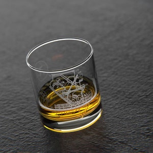 Chicago ORD Airport Rocks Glass - Etsy