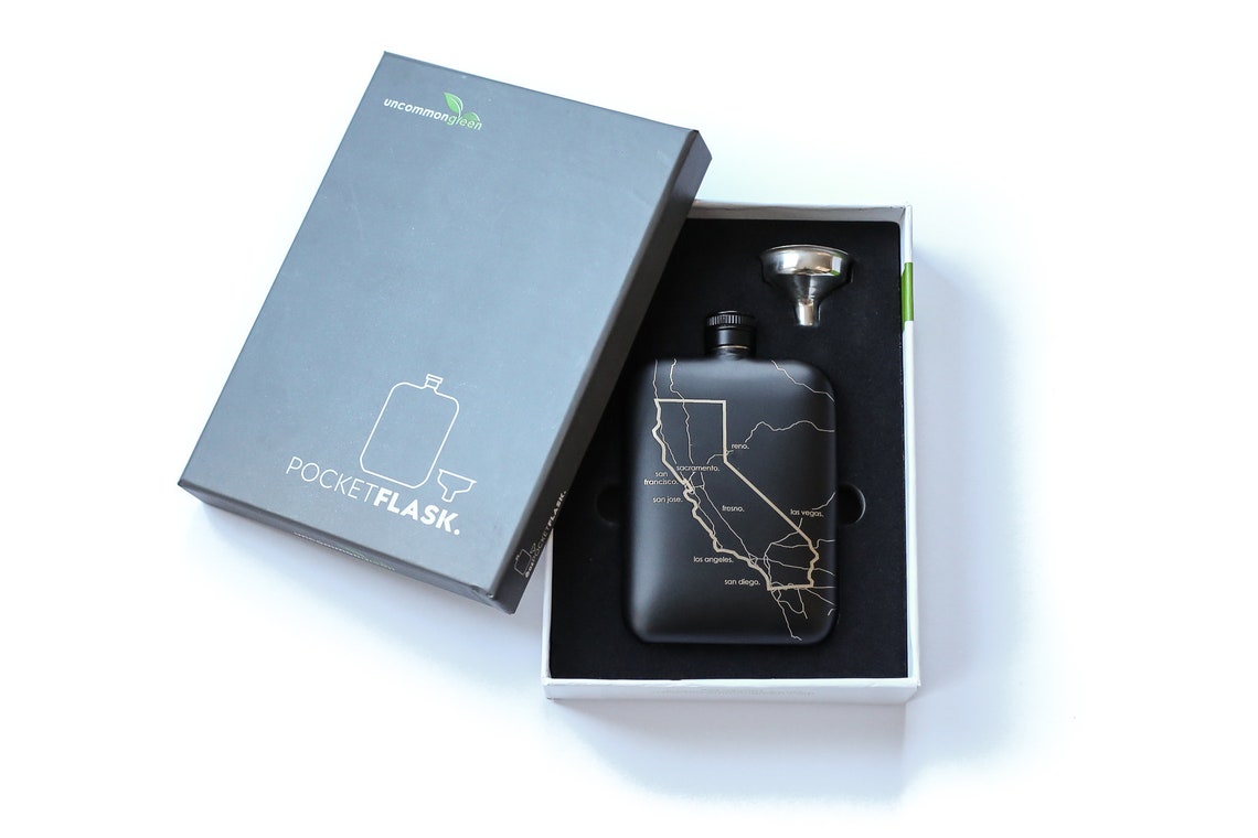 Texas state Flask - Matte Black - Etsy