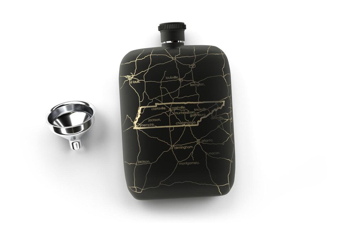 Tennessee State Flask - Matte Black - Etsy