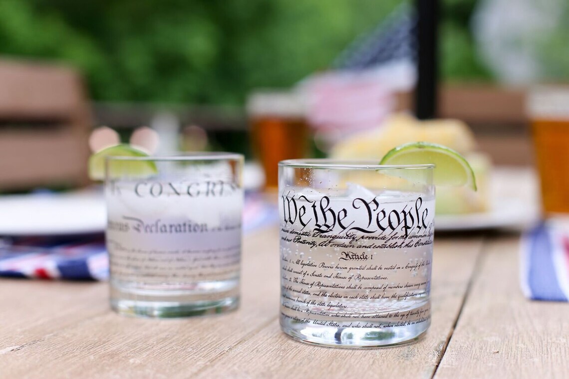 US Constitution Rocks Glass | Whiskey Glass (11oz) | Old Fashioned ...