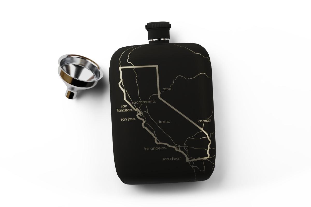 CaliforniaState Flask Matte Black | Etsy