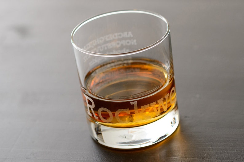 Rockwell Font Rocks Glass - Etsy