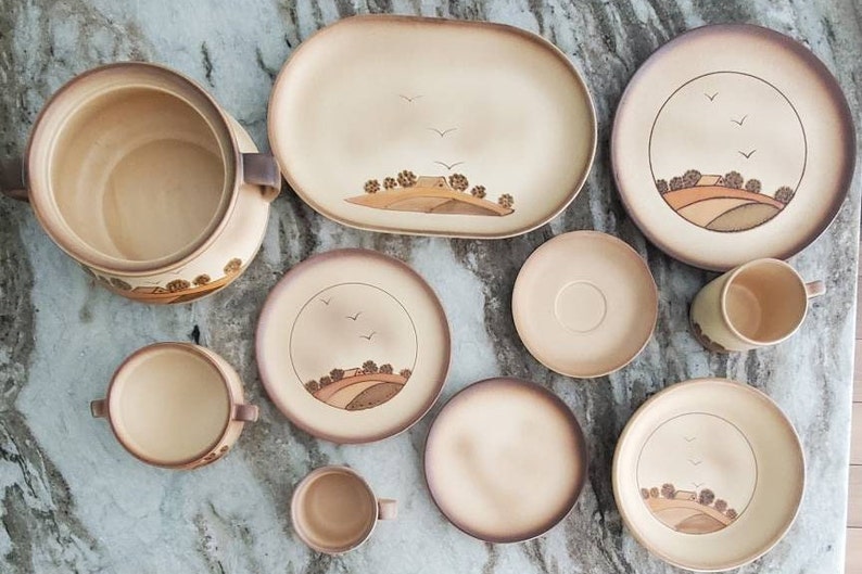 Vintage German Pottery Schramberg Handbemalt Landlich Dishes - Etsy