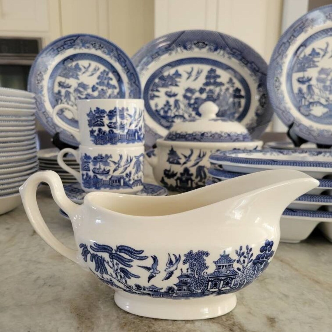 Vintage Blue Willow Dinnerware Churchill Made in England - Etsy