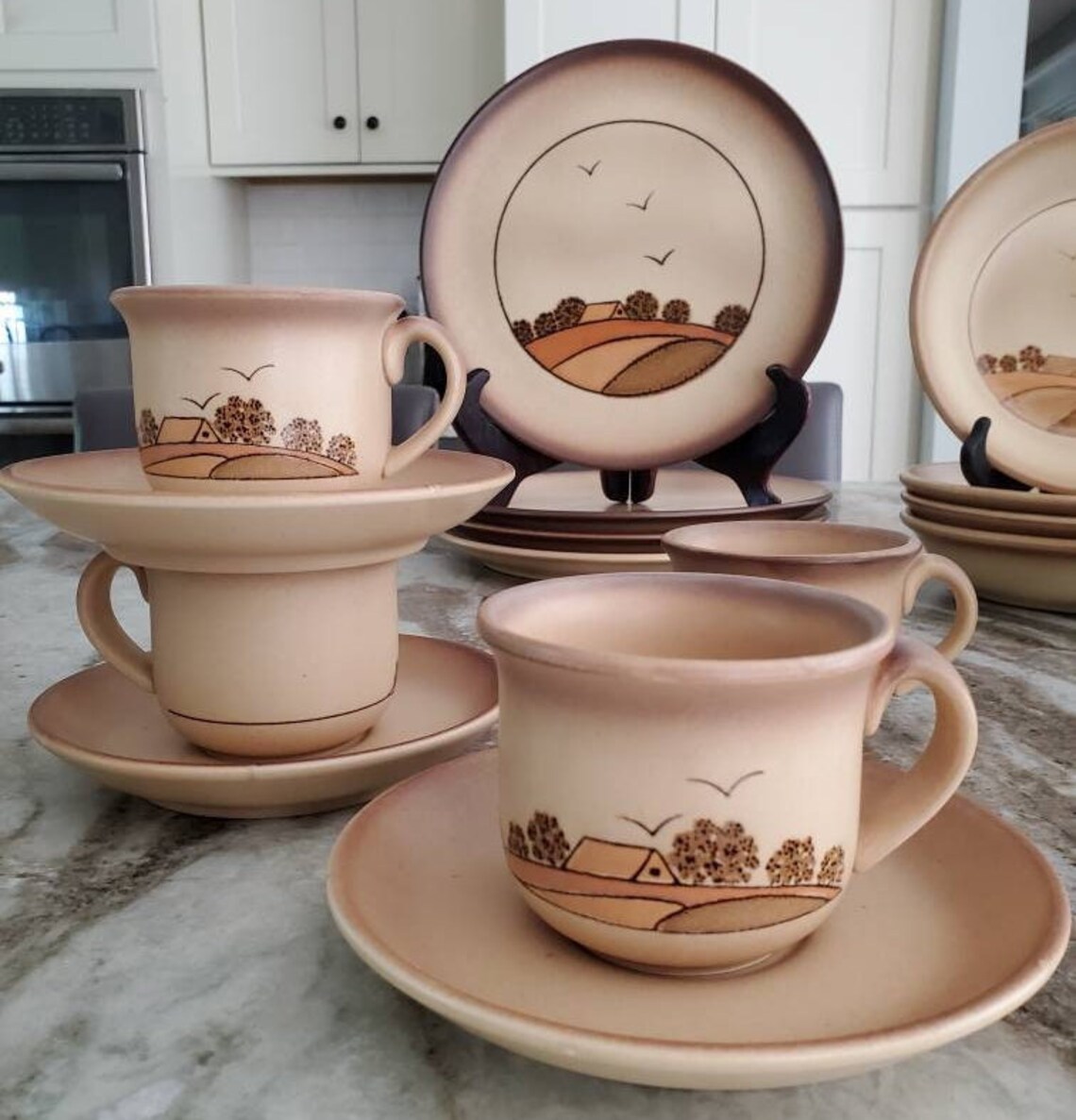 Vintage German Pottery Schramberg Handbemalt Landlich Dishes - Etsy
