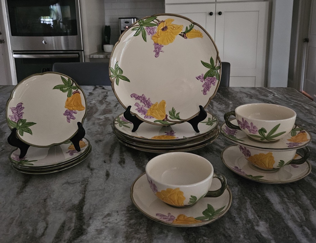 Franciscan Poppy Dinnerware - Yellow, Purple - Etsy