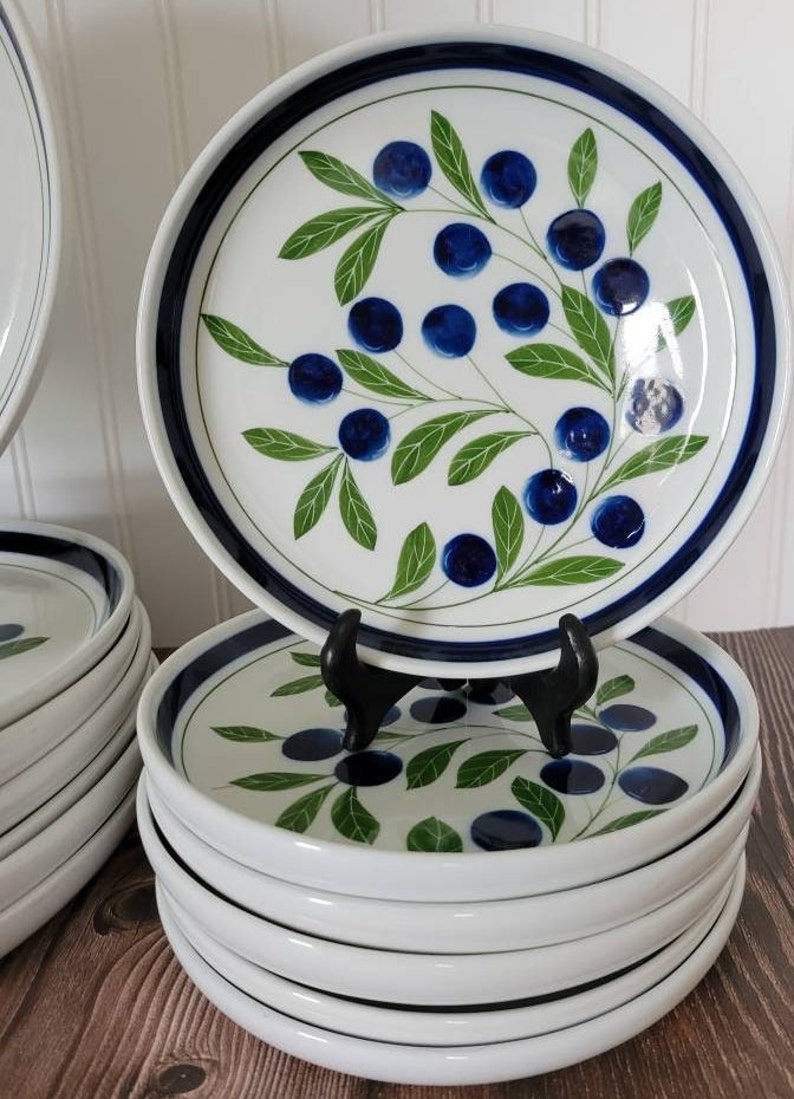 Vintage Dansk Berries Blueberry Dinner & Salad Plates Mugs - Etsy
