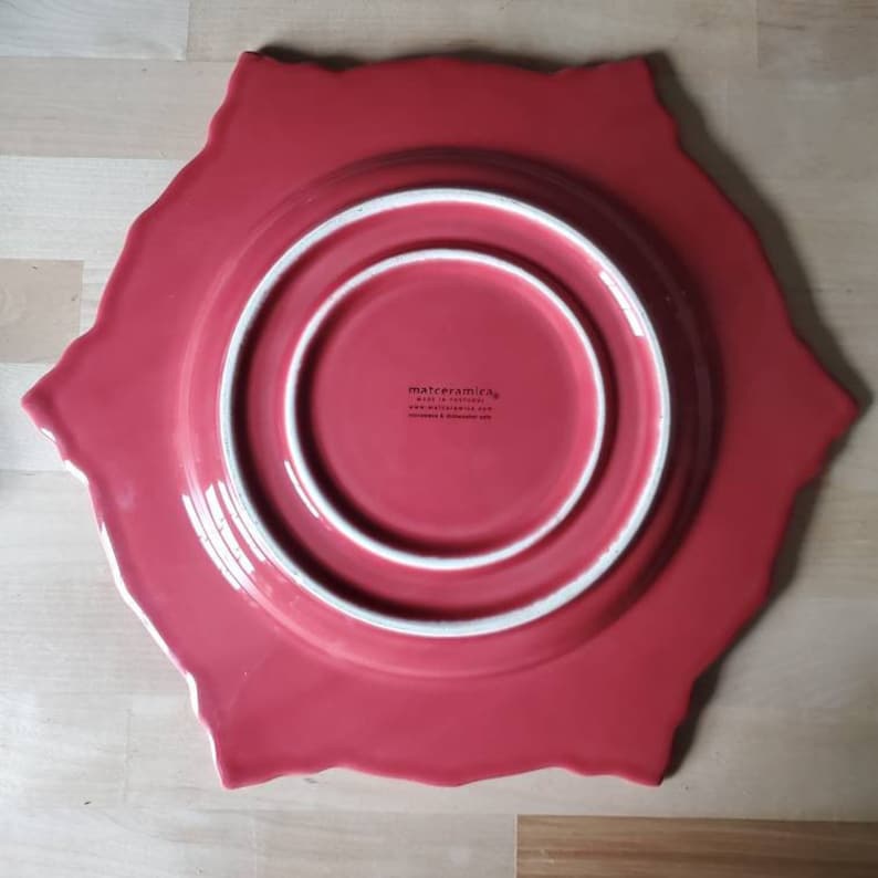 Matceramica Red Plate or Platter Made in Portugal - Etsy