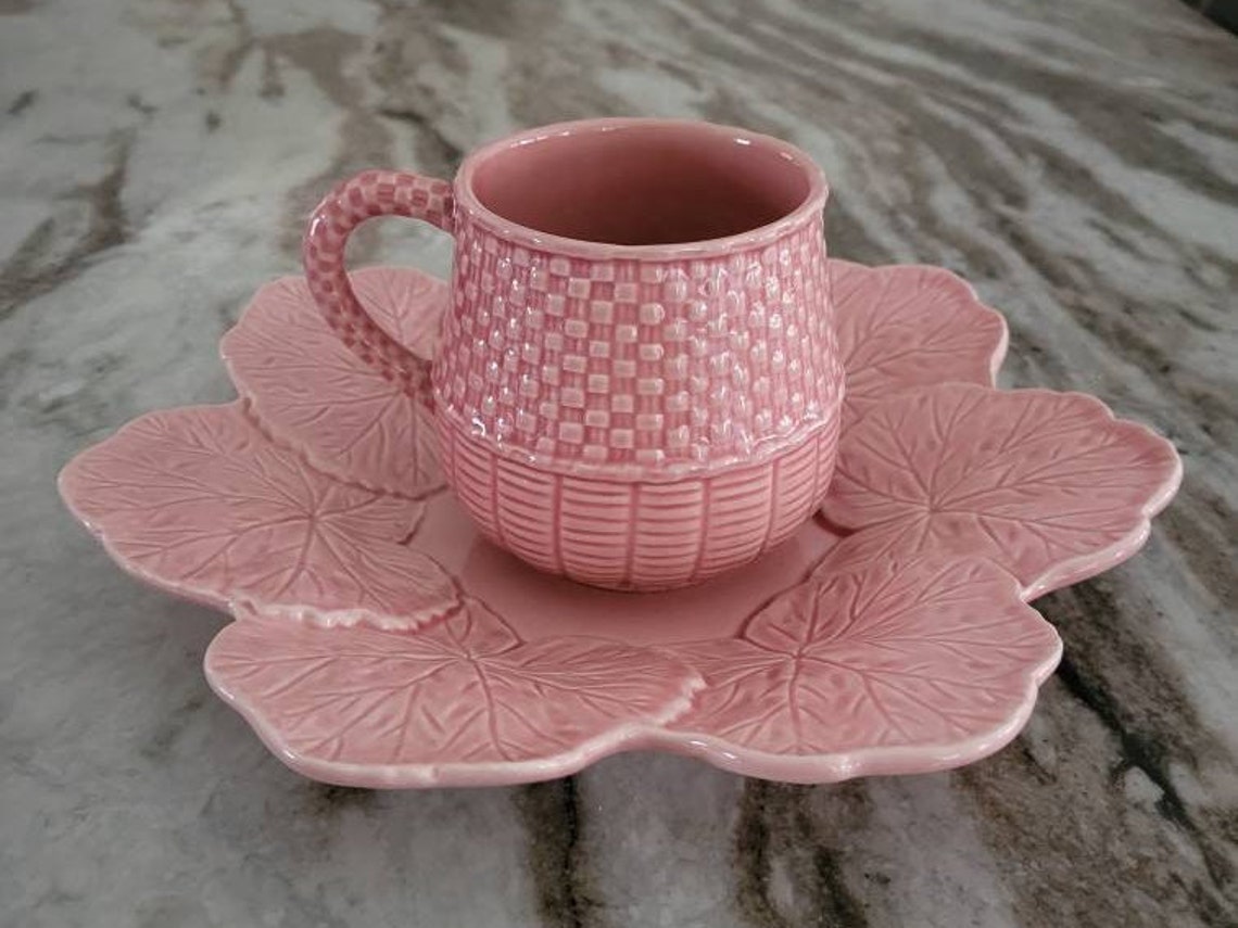 Vintage Pink Bordallo Pinheiro Geranium Plates and Celebration - Etsy