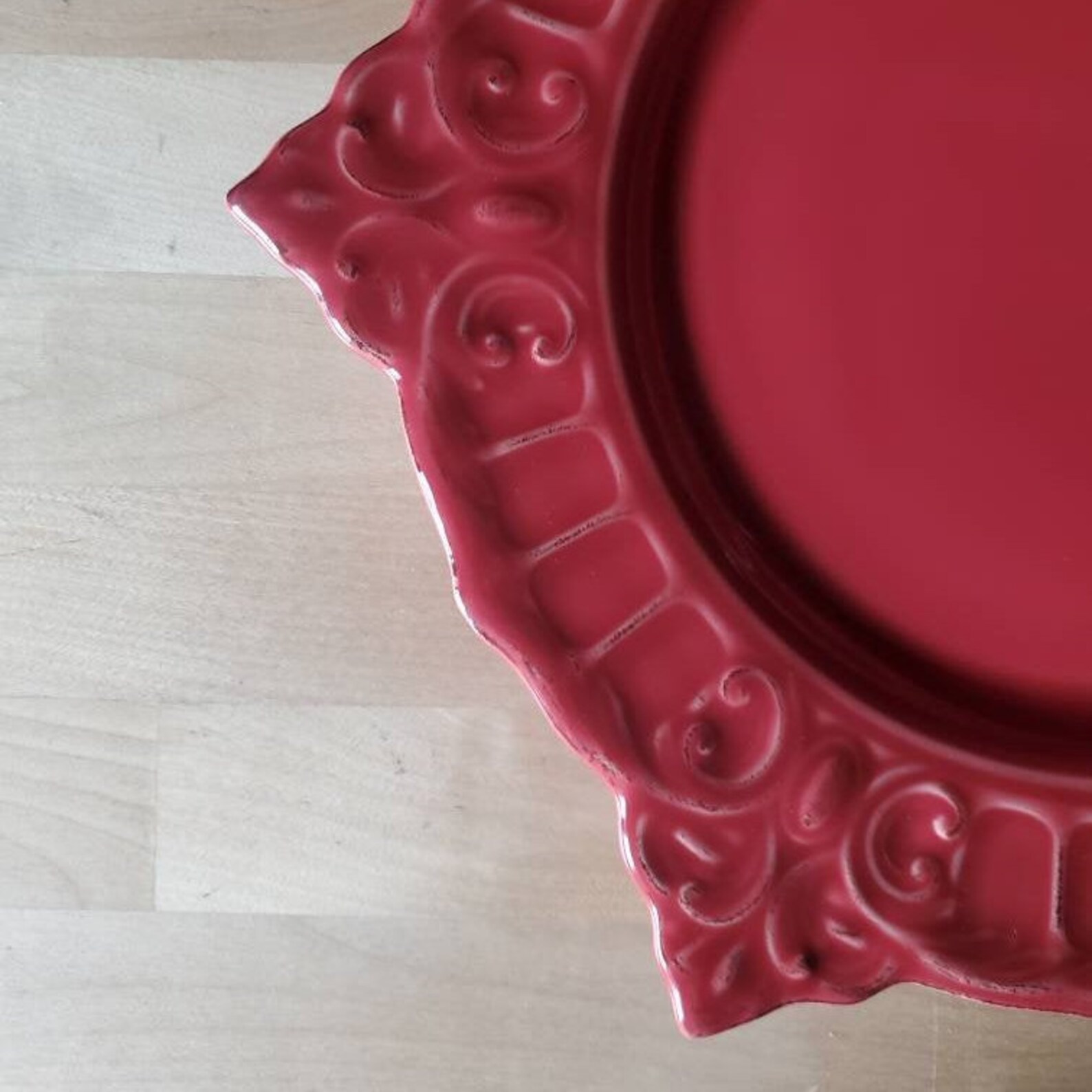 Matceramica Red Plate or Platter Made in Portugal - Etsy