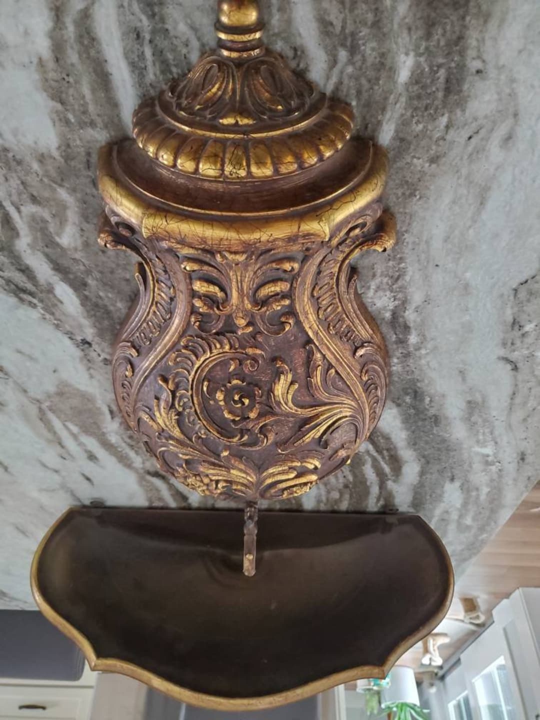 Vintage Syroco Wall Planter and Faux Water Reservoir & Spigot - Etsy