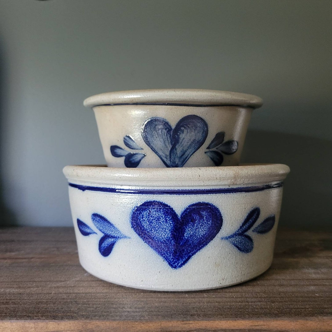Rowe Pottery Salt Glazed Heart Bowls, 1989/1990 - Etsy