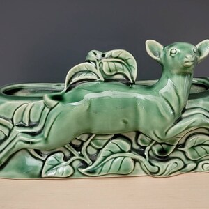 Green Deer Pottery TV Lamp Planter - Etsy