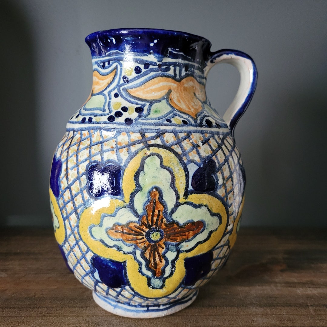 Vintage Talavera Pottery Pitcher, Casa Guevara - Etsy