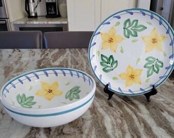 Caleca Arioso Blue Yellow Dinnerware Pieces Made in Italy | Etsy
