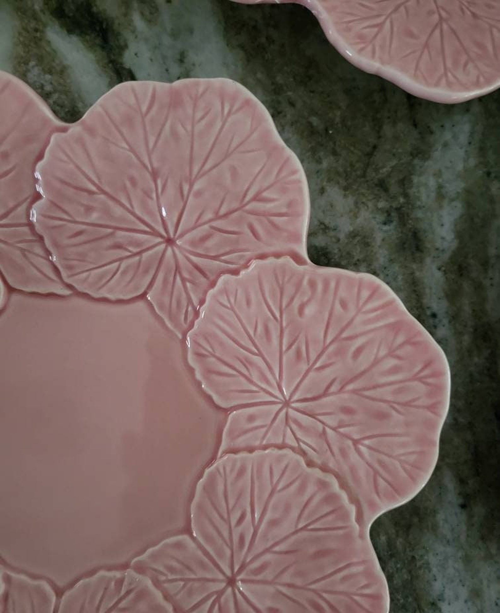Vintage Pink Bordallo Pinheiro Geranium Plates and Celebration - Etsy