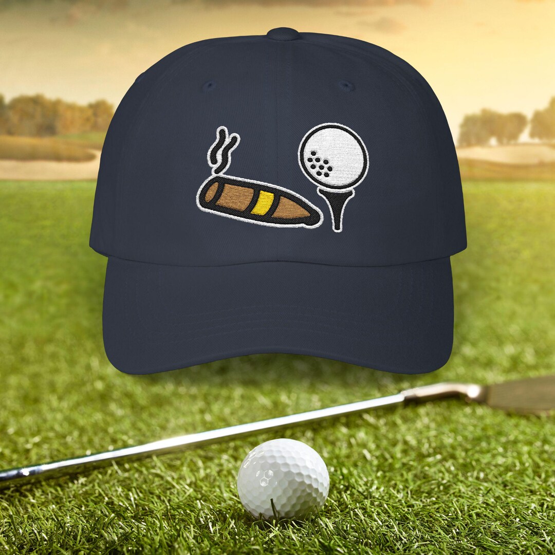 Cigar Golf Ball Hat, Golfing Lover Dad Cap Headcover, Embroidered ...