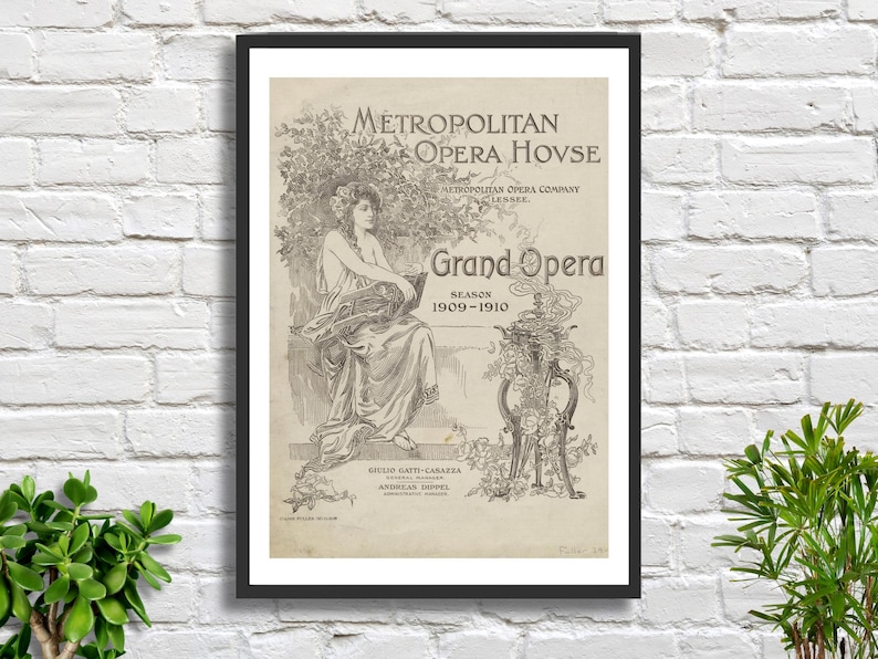 Vintage Metropolitan Opera House Poster: New York Theatre Giclee Print ...
