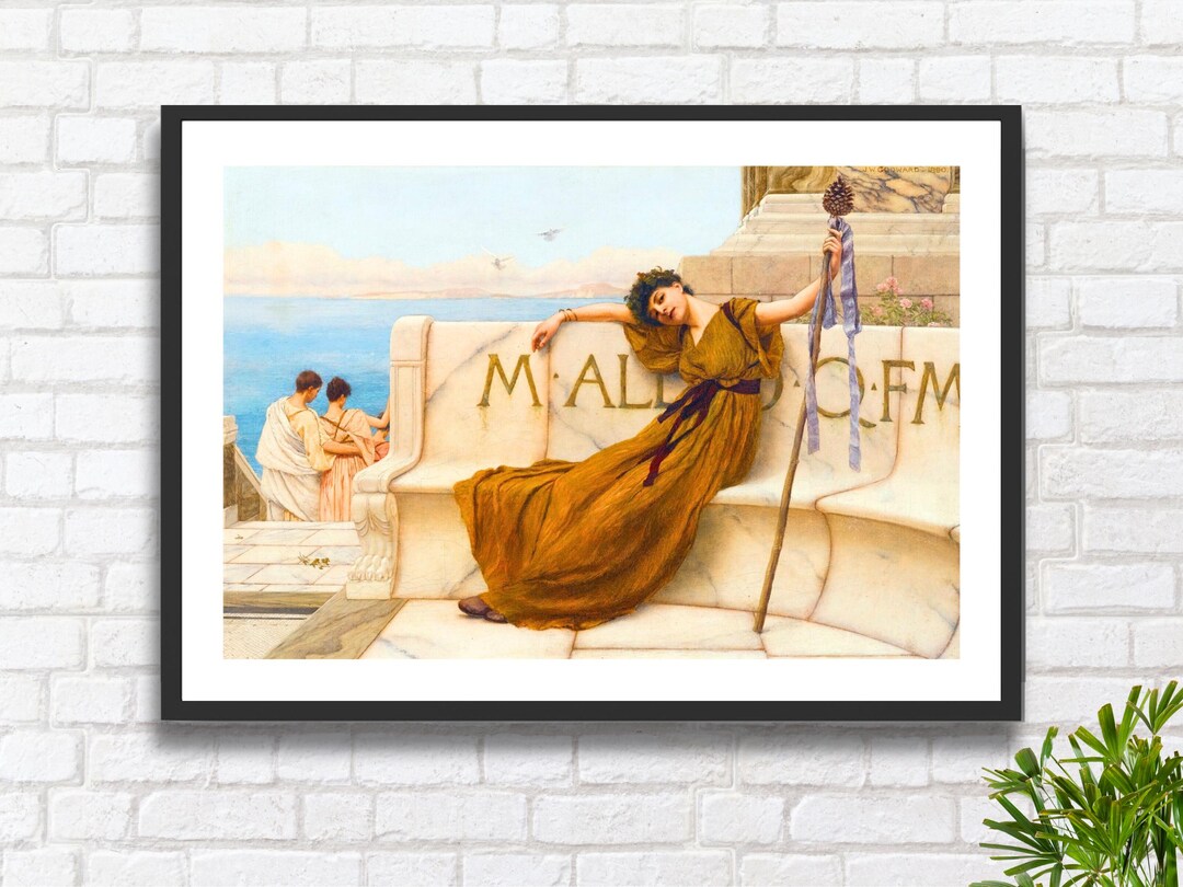 English Artist John William Godward 'A Priestess of Bacchus' 1890 Roman ...