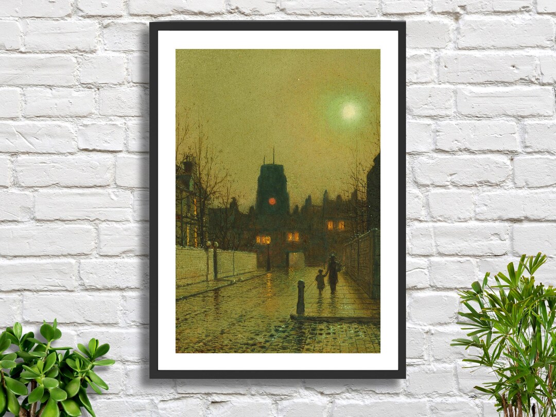 John Atkinson Grimshaw 'old Chelsea' Moonlit London Cityscape Giclee ...