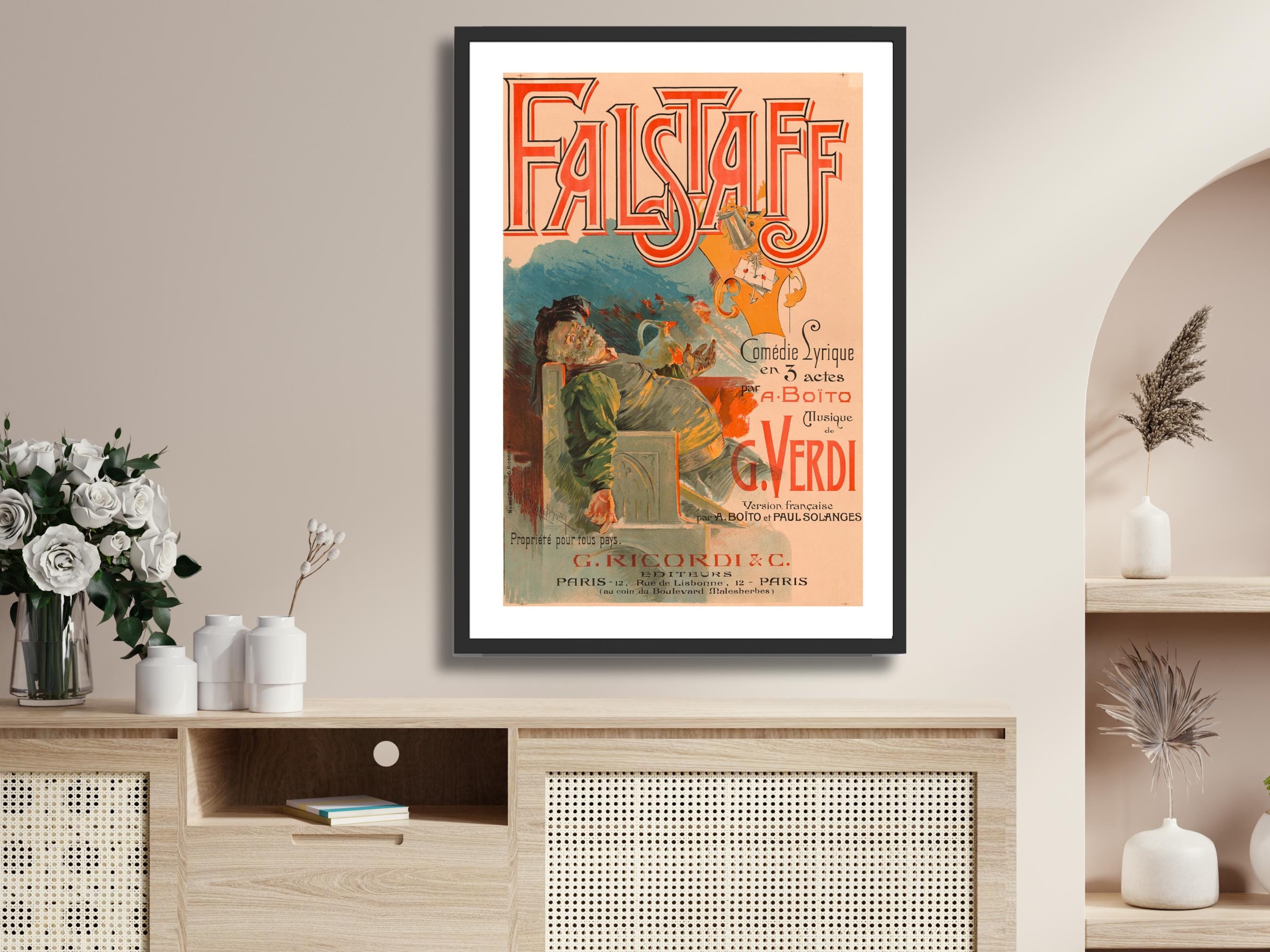 Falstaff Opera Poster: Vintage Art Nouveau Print - Etsy