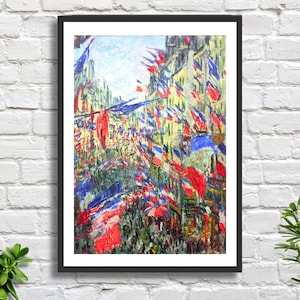 Claude Monet 'the Rue Montargueil (paris) With Flags' 1878 ...