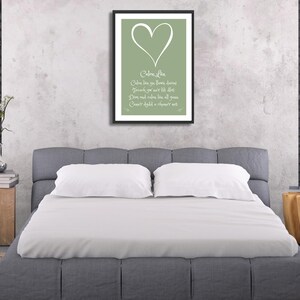 Sage Green Calon Lan Welsh Hymn Art Print: Boho Heart Line Art - Etsy