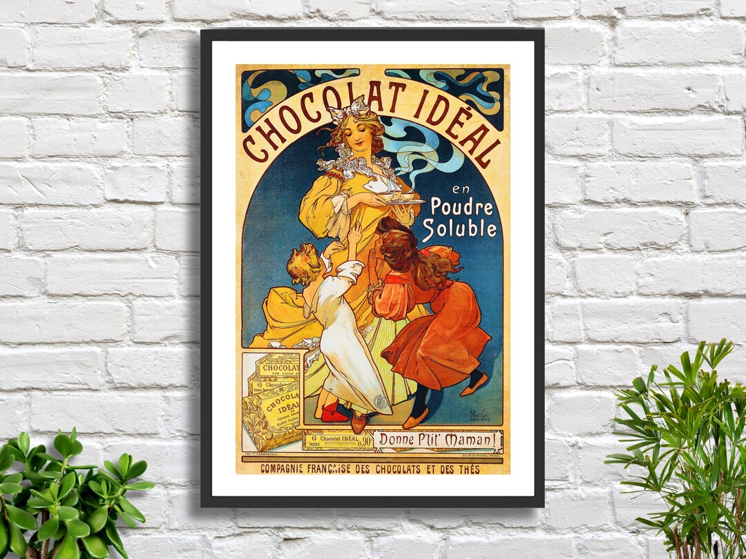 Czech Artist Alphonse Mucha 'chocolat Idéal' Vintage Chocolate ...