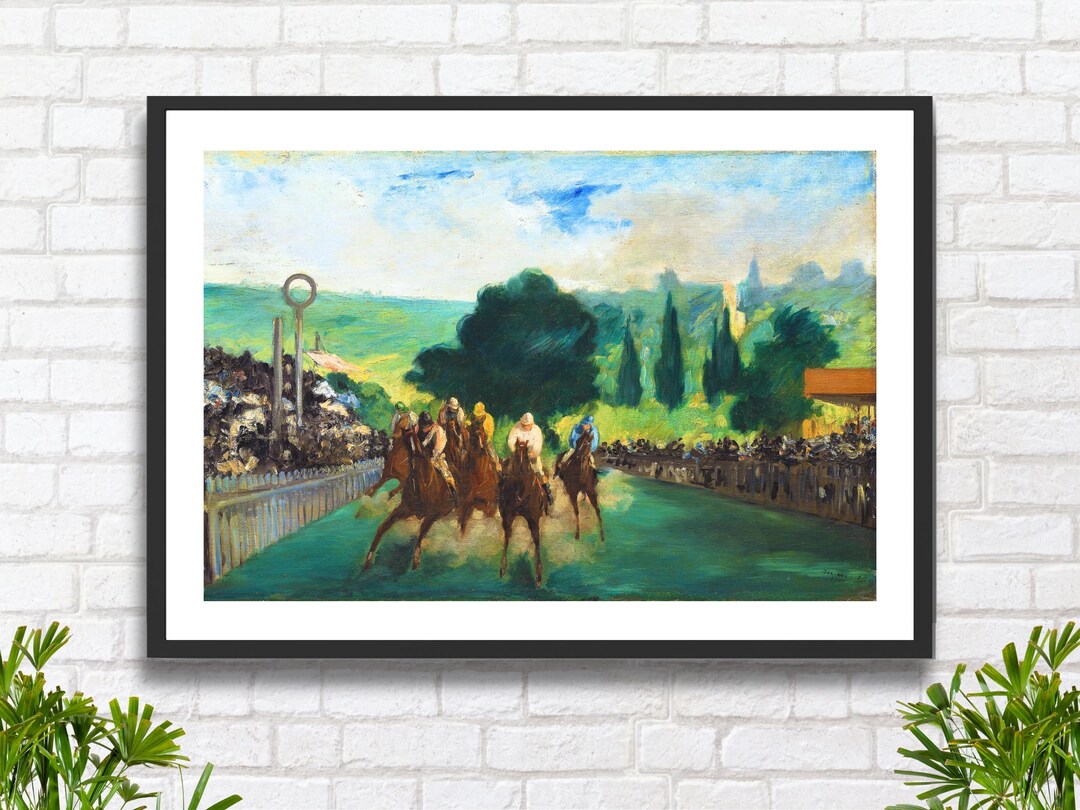Manet 'the Races at Longchamp' Giclée Print: French Impressionist Horse ...