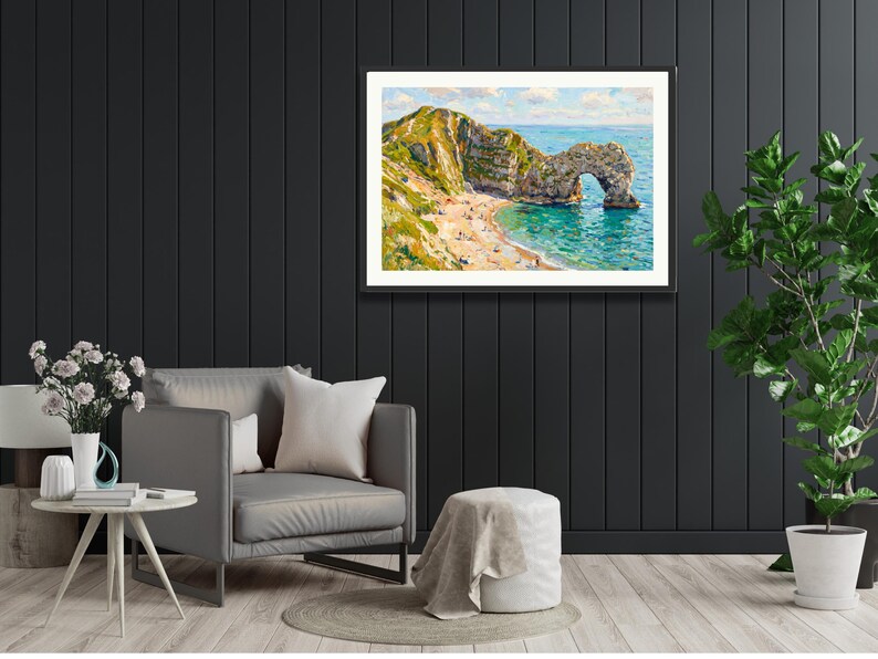 Durdle Door, Dorset Jurassic Coast Sea Arch: Impasto Coastal Landscape ...