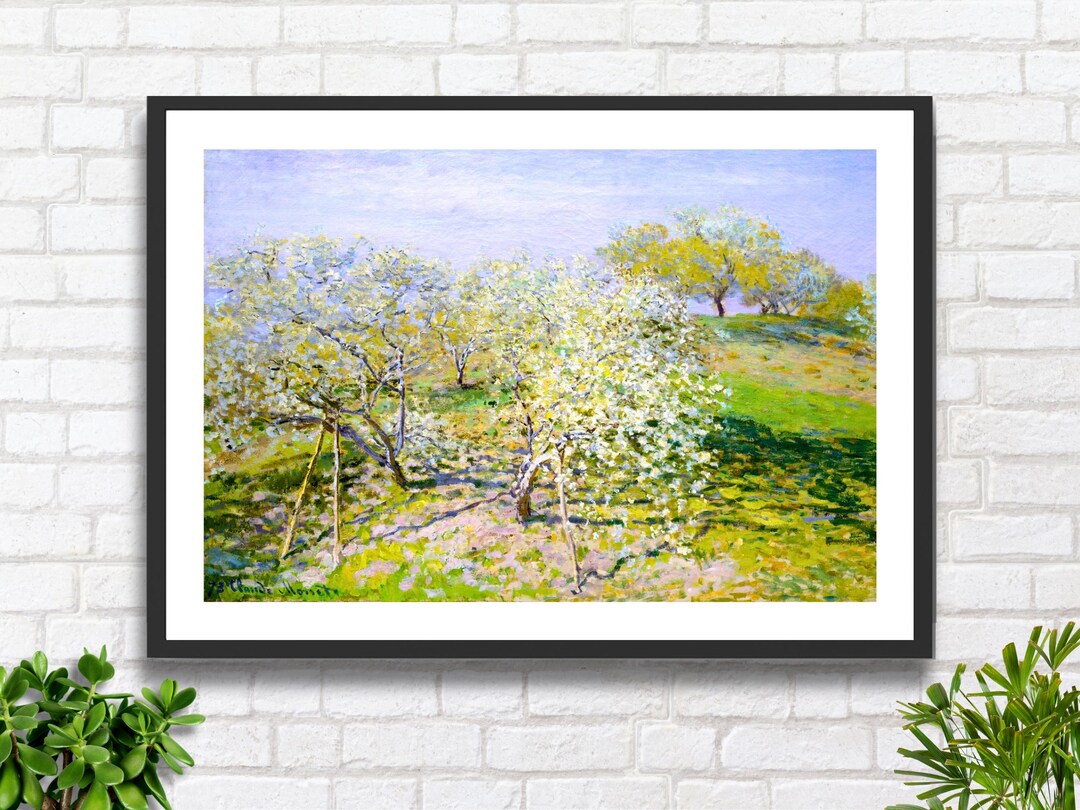Claude Monet 'apple Trees in Bloom' Impressionist Rural Country Scene ...
