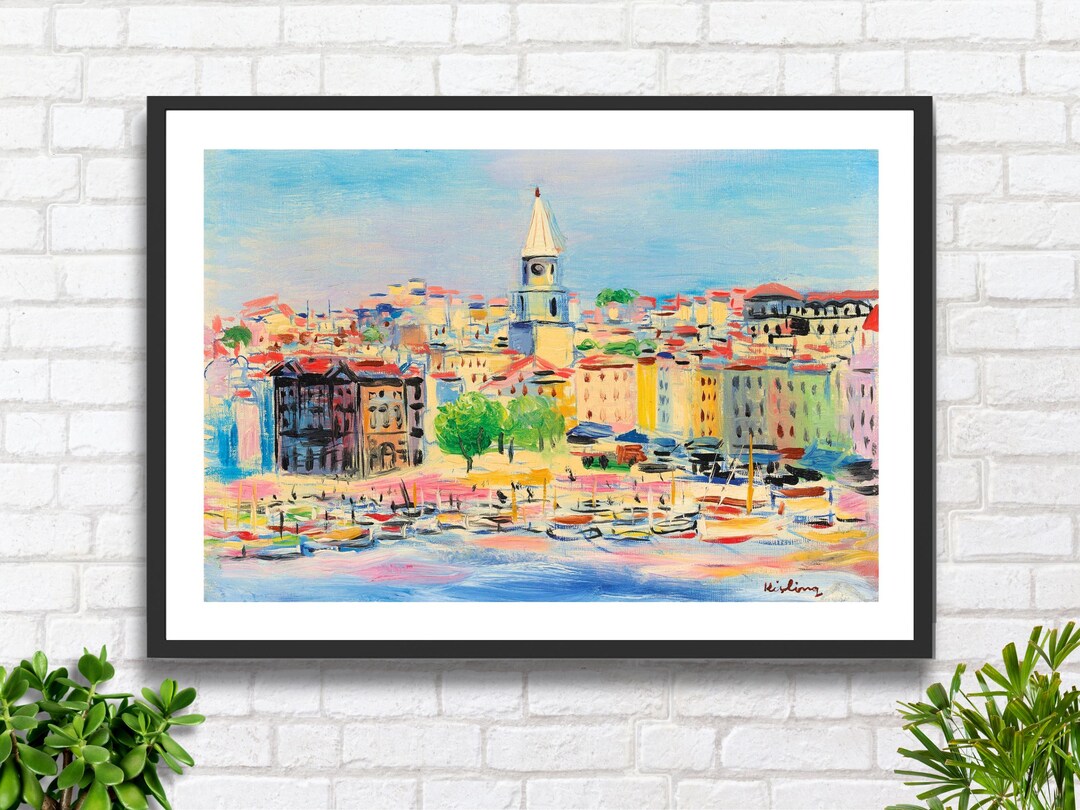 French Artist Moïse Kisling ' Le Port De Marseille' 1938 Nautical ...