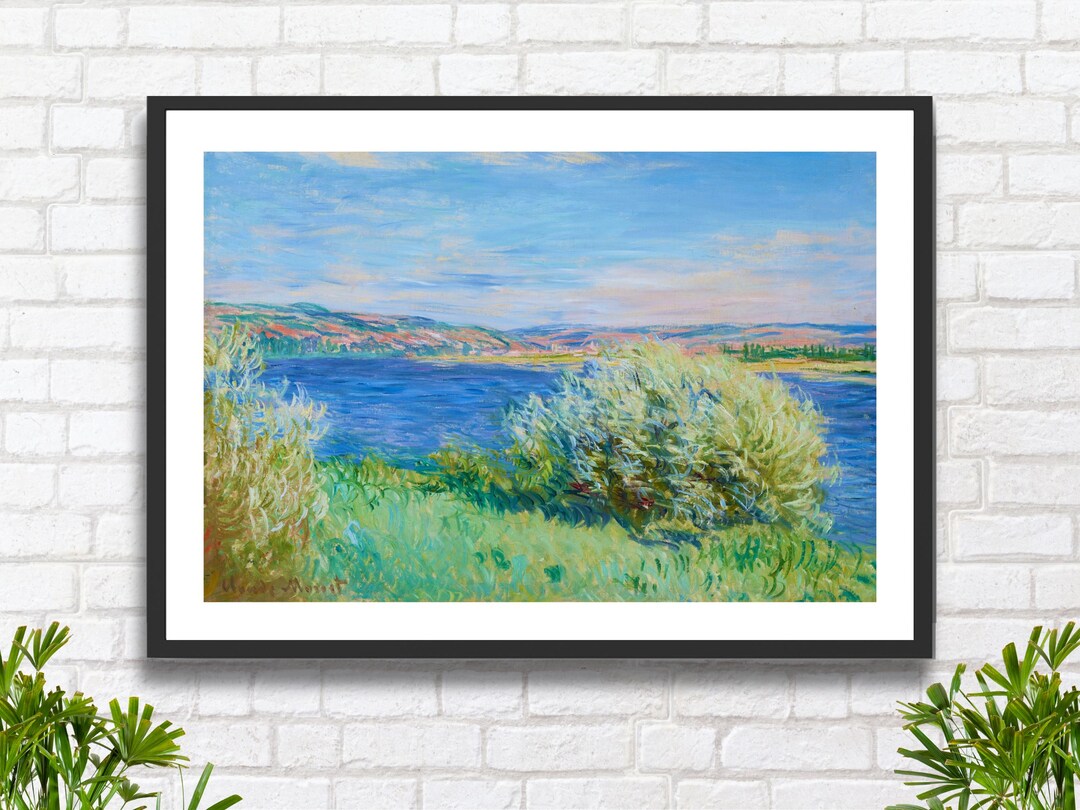 Claude Monet 'the Banks of the Seine Near Vétheuil' Rural Country Scene ...