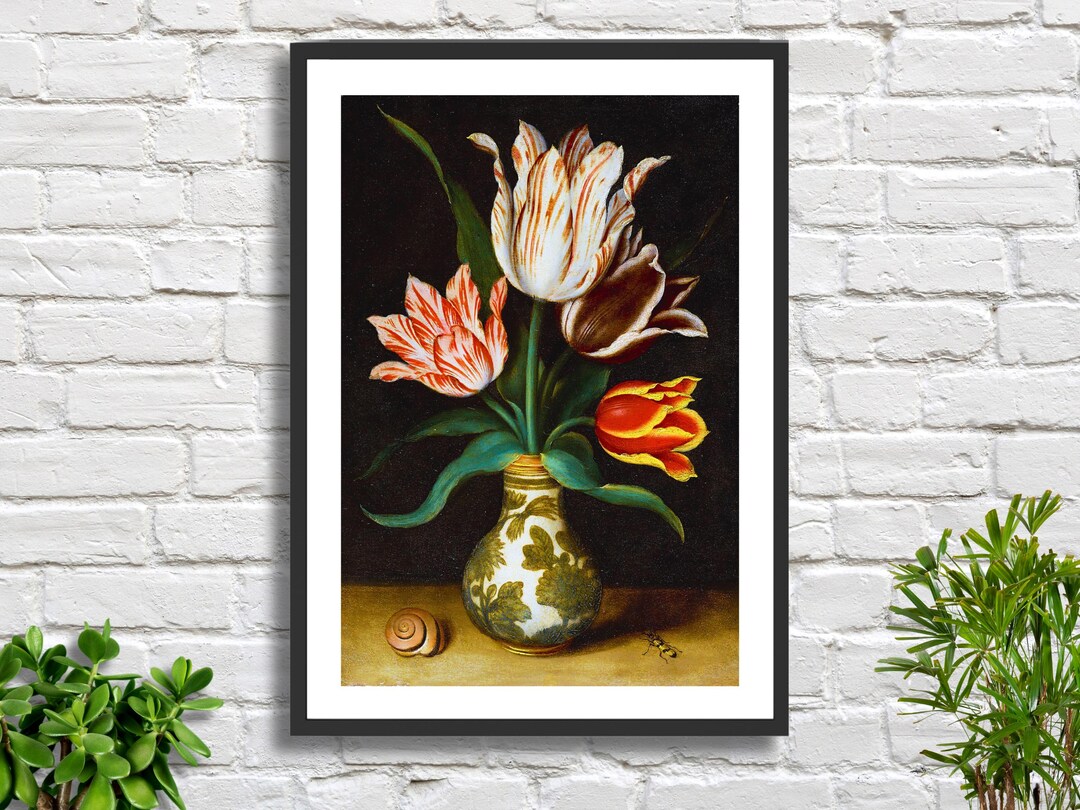 Dutch Artist Ambrosius Bosschaert the Elder 'still Life of Four Tulips ...