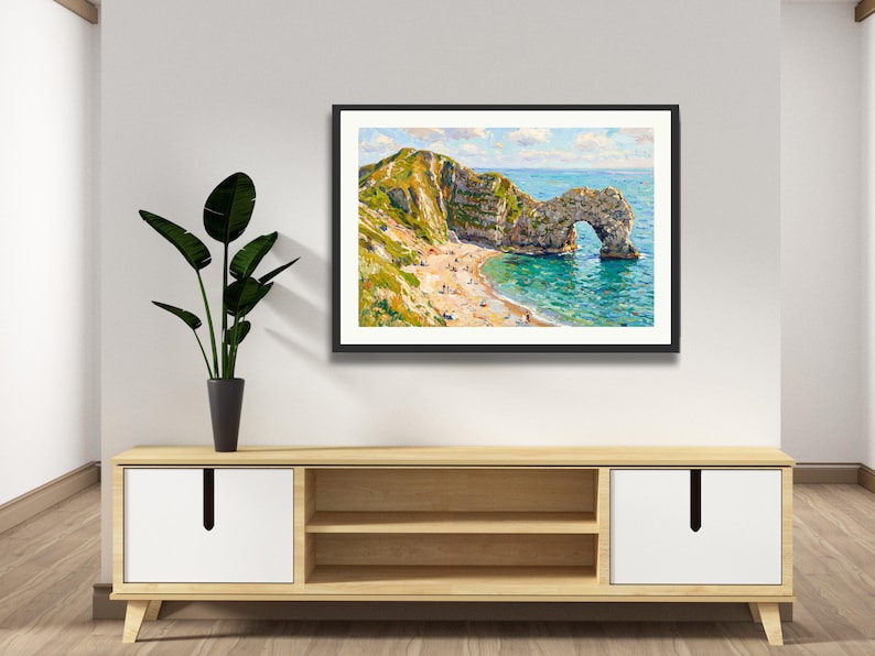 Durdle Door, Dorset Jurassic Coast Sea Arch: Impasto Coastal Landscape ...