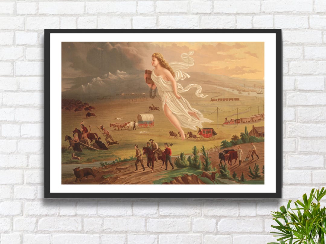 American Artist John Gast 'american Progress' 1873 Mythology Art Giclee ...
